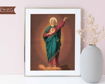 Catholic Wall Art Virgin of Belen Religious Poster Catholic Home Decor ...