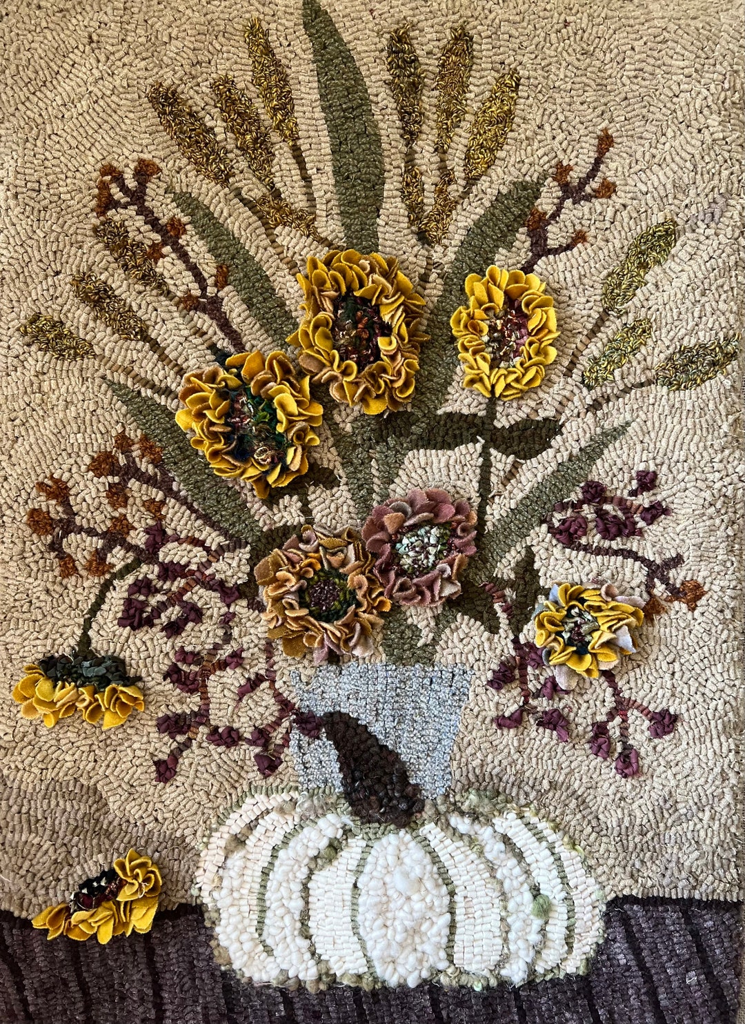 Rug Hooking Pattern Wheat and Pumpkin - Etsy