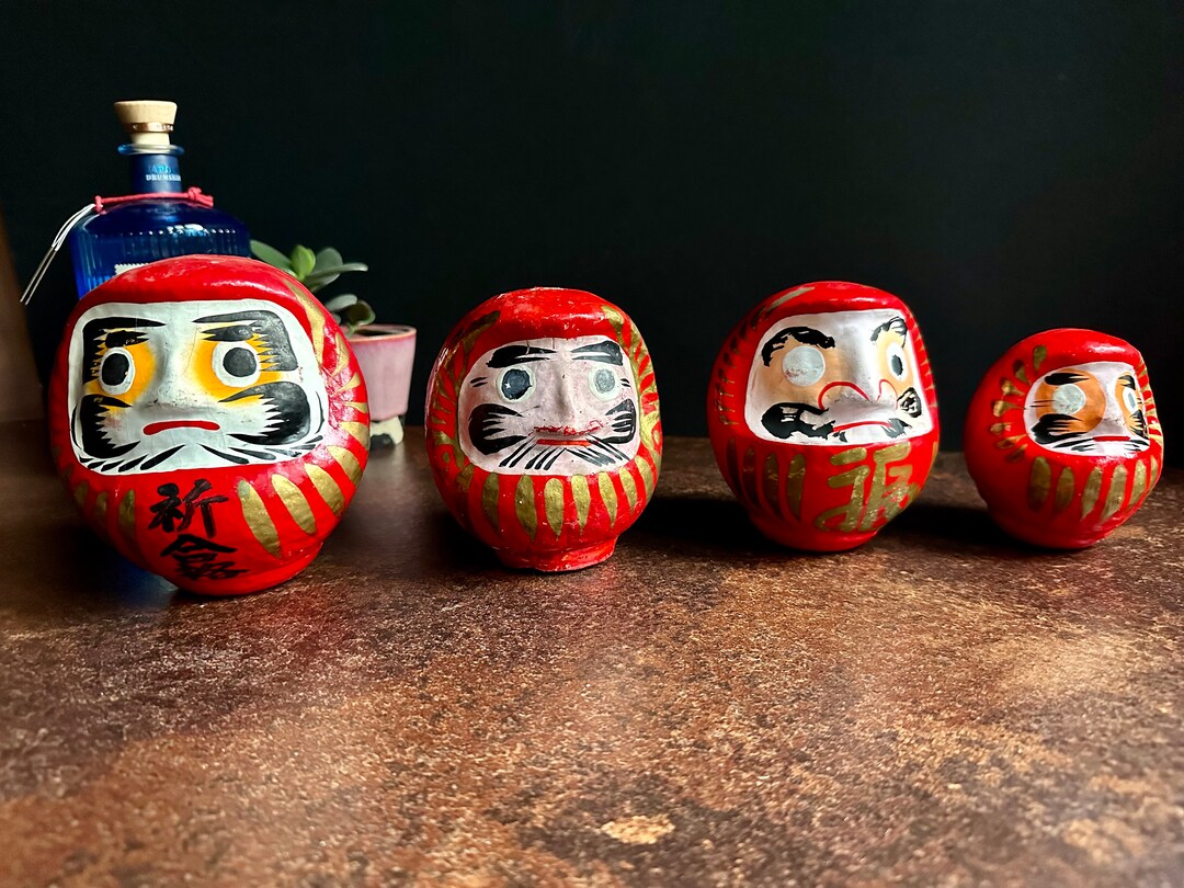 Vintage Classic Red Daruma Wishing Doll, Japanese Goodluck Charm - Etsy