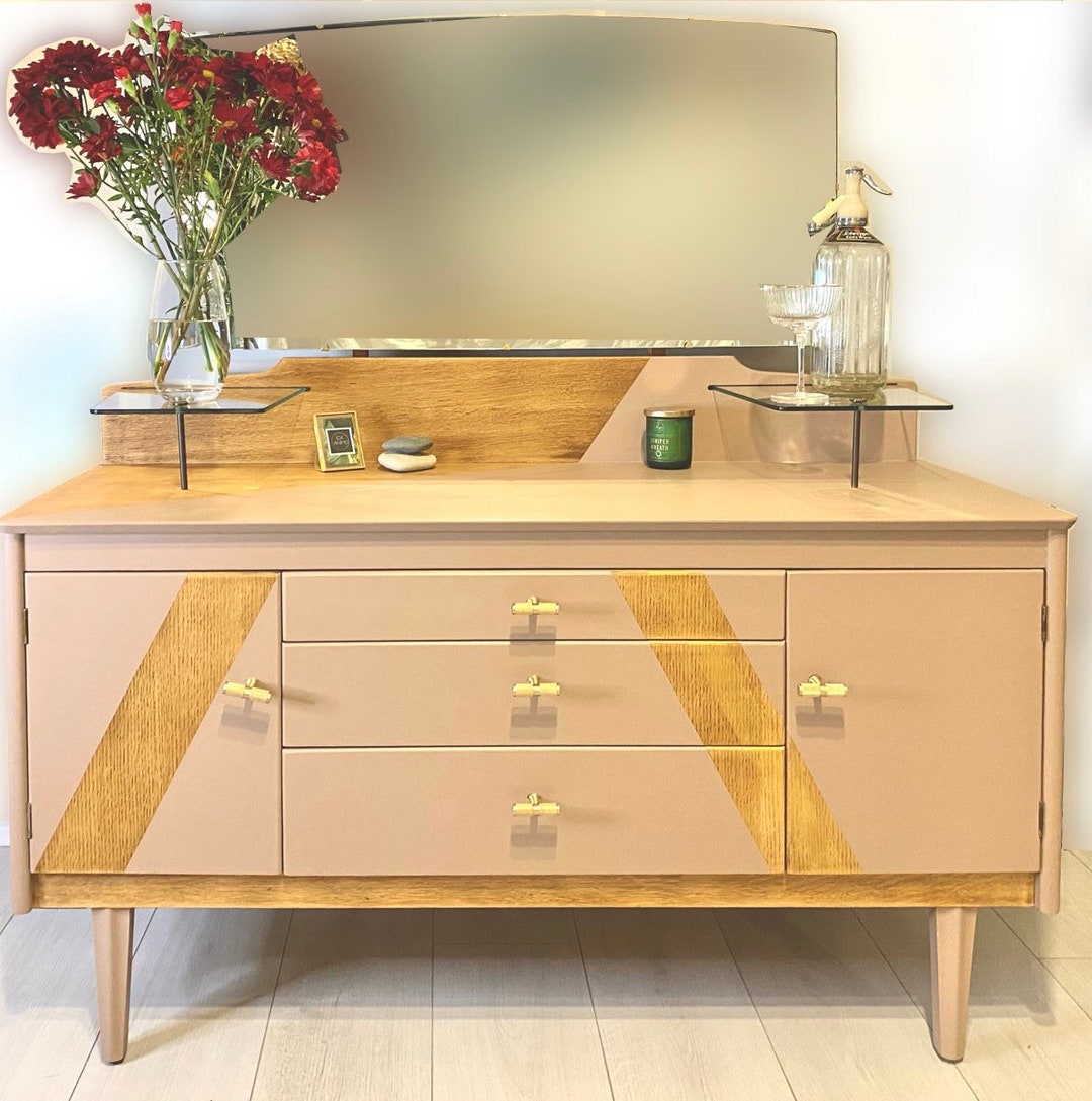 Vintage Harris Lebus Dressing Table With Original Mirror FREE - Etsy