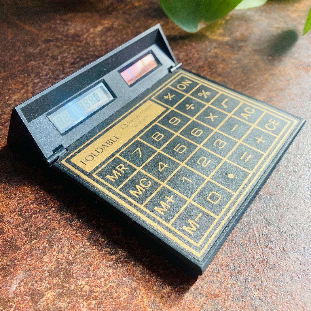 Vintage Folding Solar Powered Calculator and Clock / Calendar - Etsy