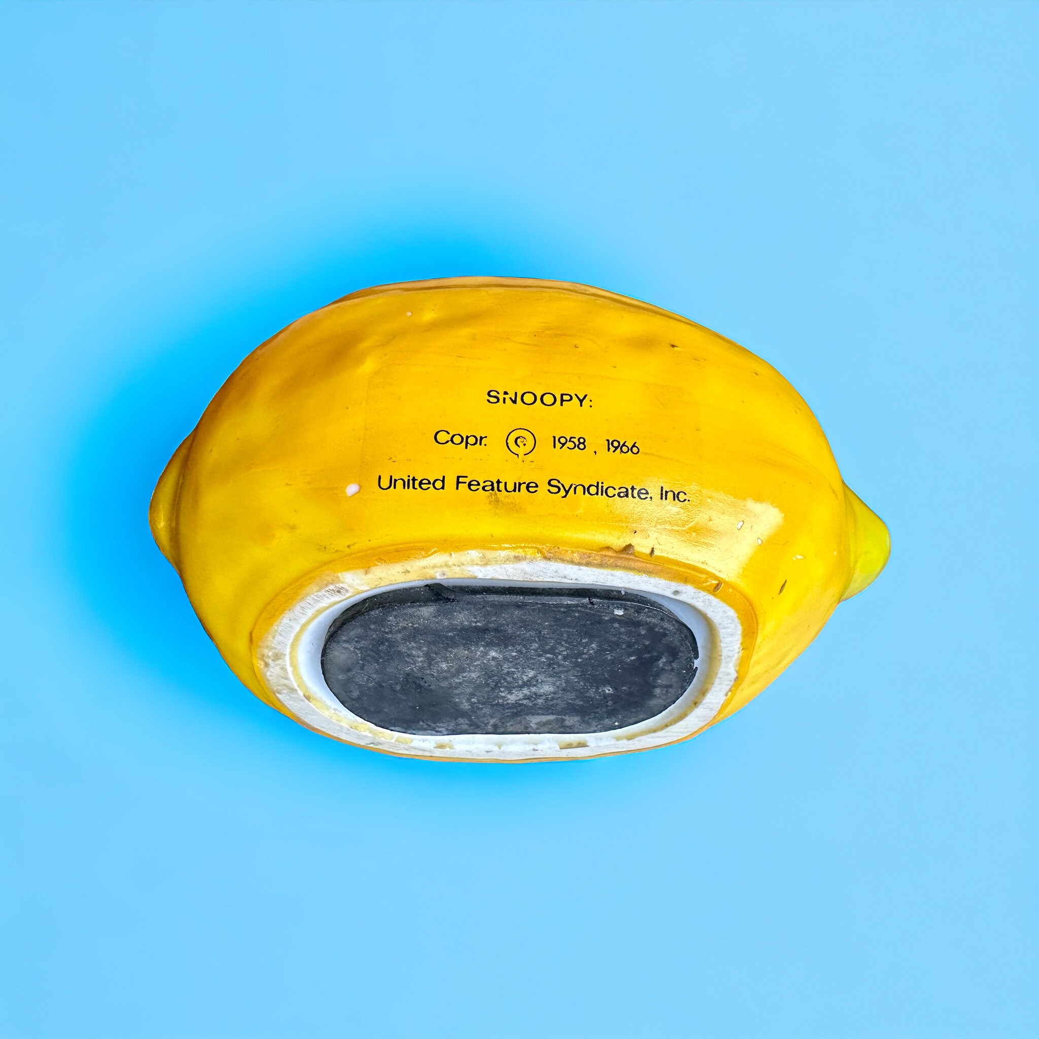 Vintage Snoopy & Woodstock on a Lemon Money Box / Piggy Bank ...