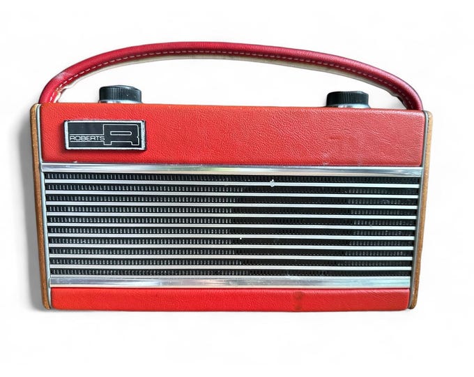 Vintage Robert’s Radio Rambler 2, Red Leather + Wood - Etsy