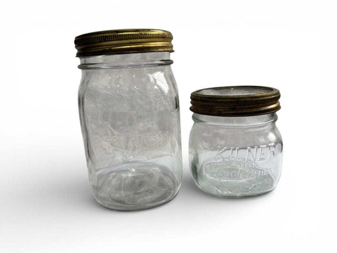 Vintage Screw Cap Glass Kilner Jars - Etsy