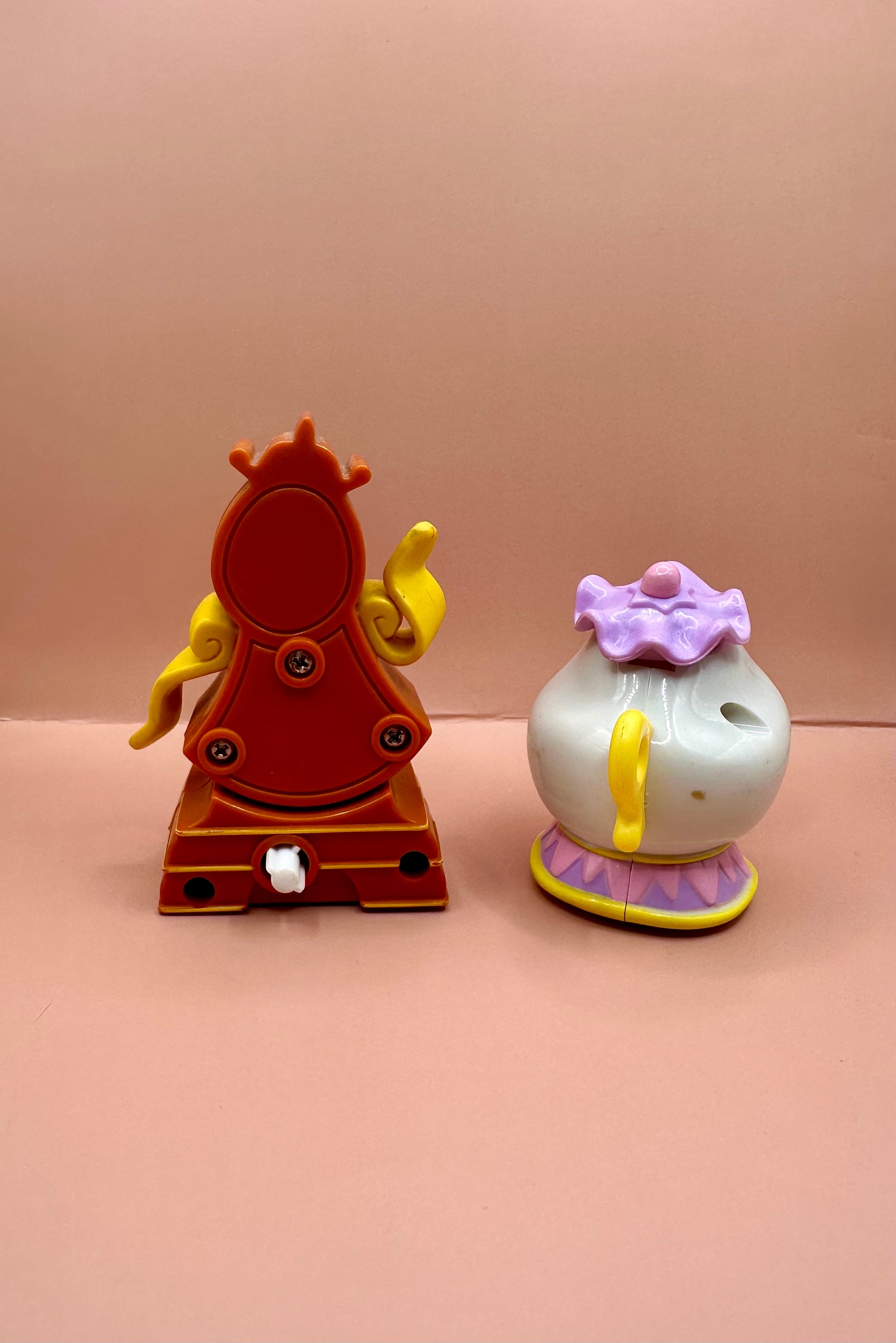 Vintage, Mcdonalds Happy Meal Figure Cogsworth and Mrs Potts, Wind up ...