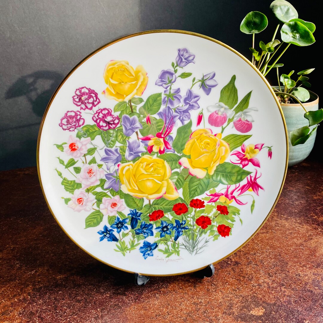 Vintage 1977 RHS Flower of the Year Plate June Franklin Porcelain - Etsy