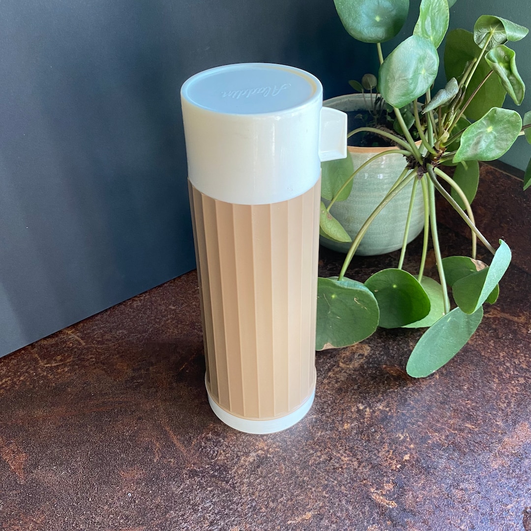 Vintage Mocha Coloured and White Aladdin Flask / Retro - Etsy