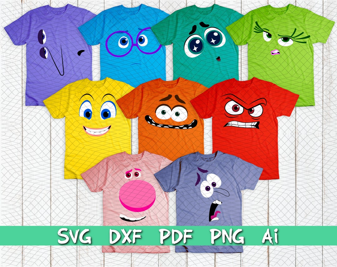 9 Faces of Emotions in Vector, Pdf, Png, Svg, for Cutting, Printing ...