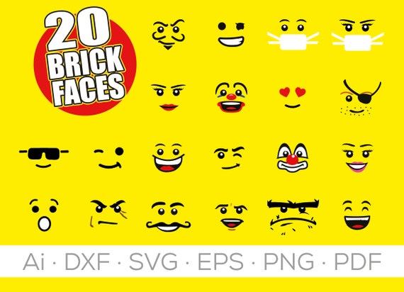 20 Brick Heads Digital SVG Dxf Png Ai Eps PDF - Etsy