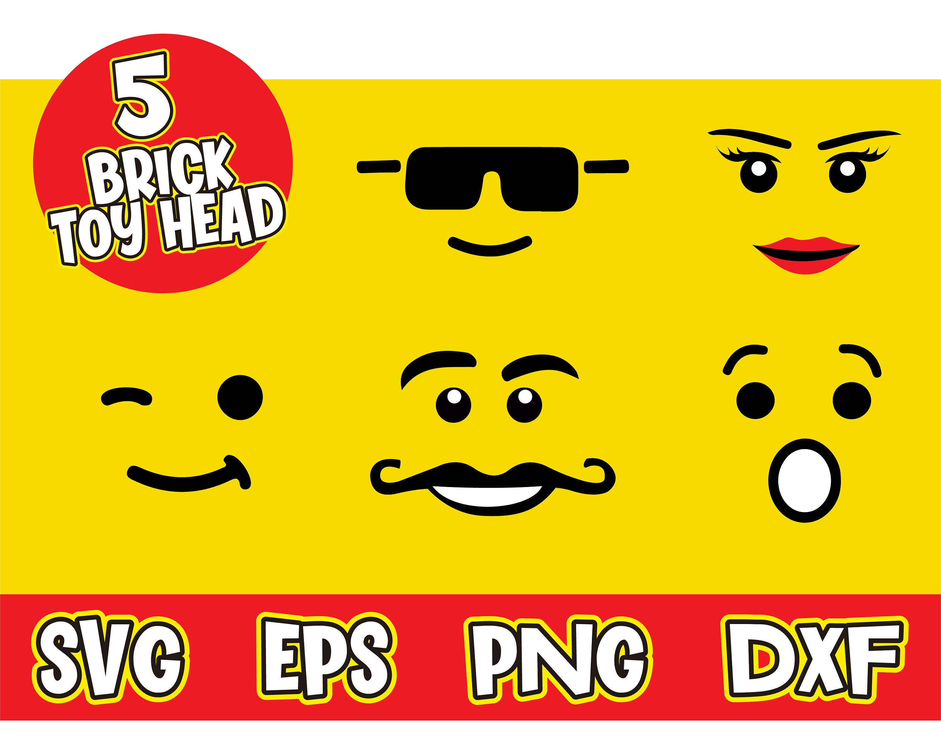 Clipart Brick Toy Head Printable - Etsy