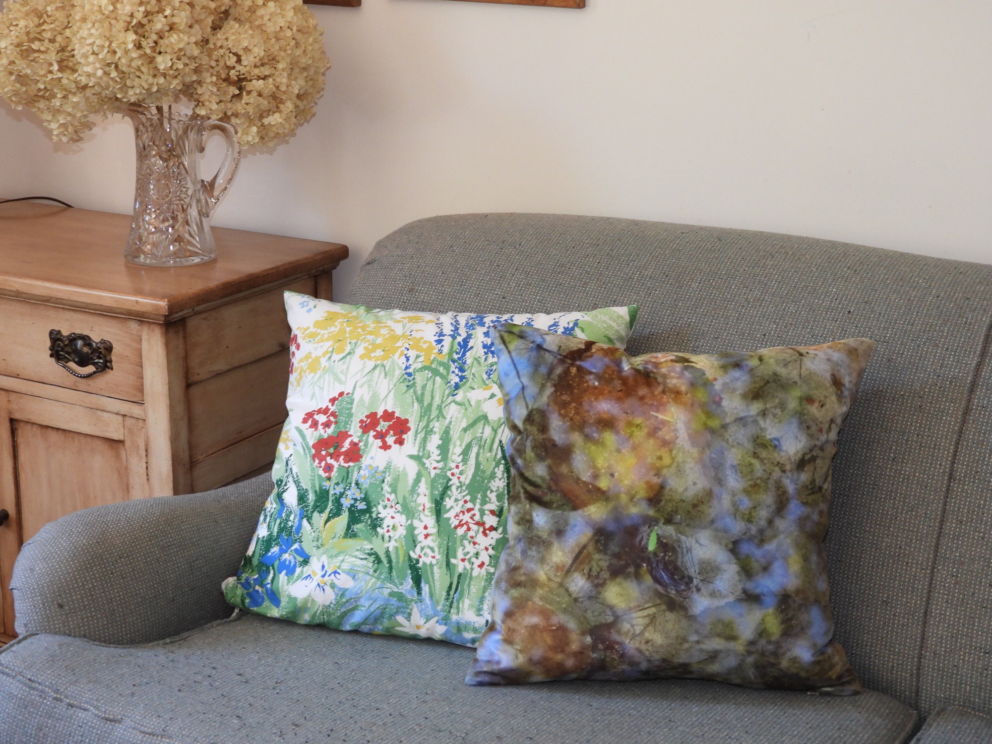Pop of Color Pillow, Bright Multicolor Pillow, Floral Print Pillow in ...