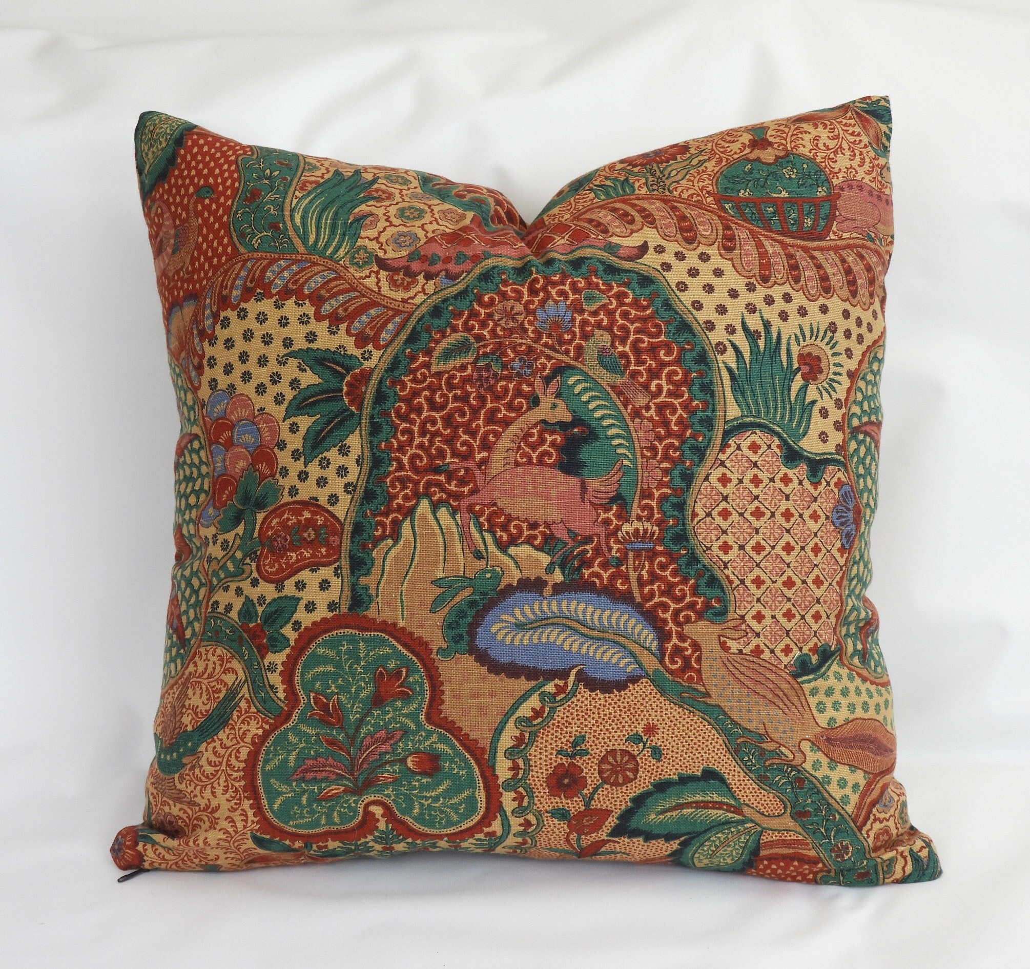 Bright Multi Color Jay Yang Design Pillow Cover, Double Sided Jewel ...
