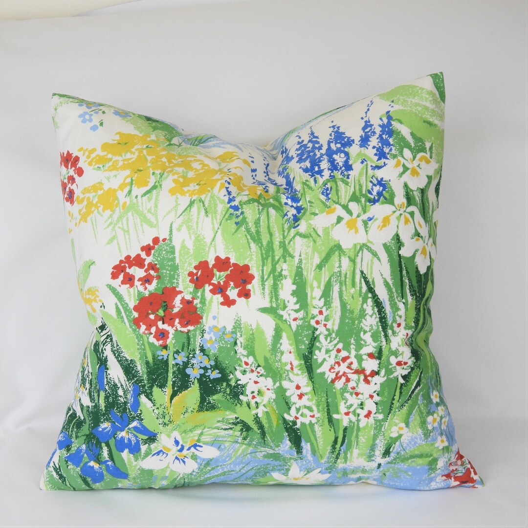 Pop of Color Pillow, Bright Multicolor Pillow, Floral Print Pillow in ...