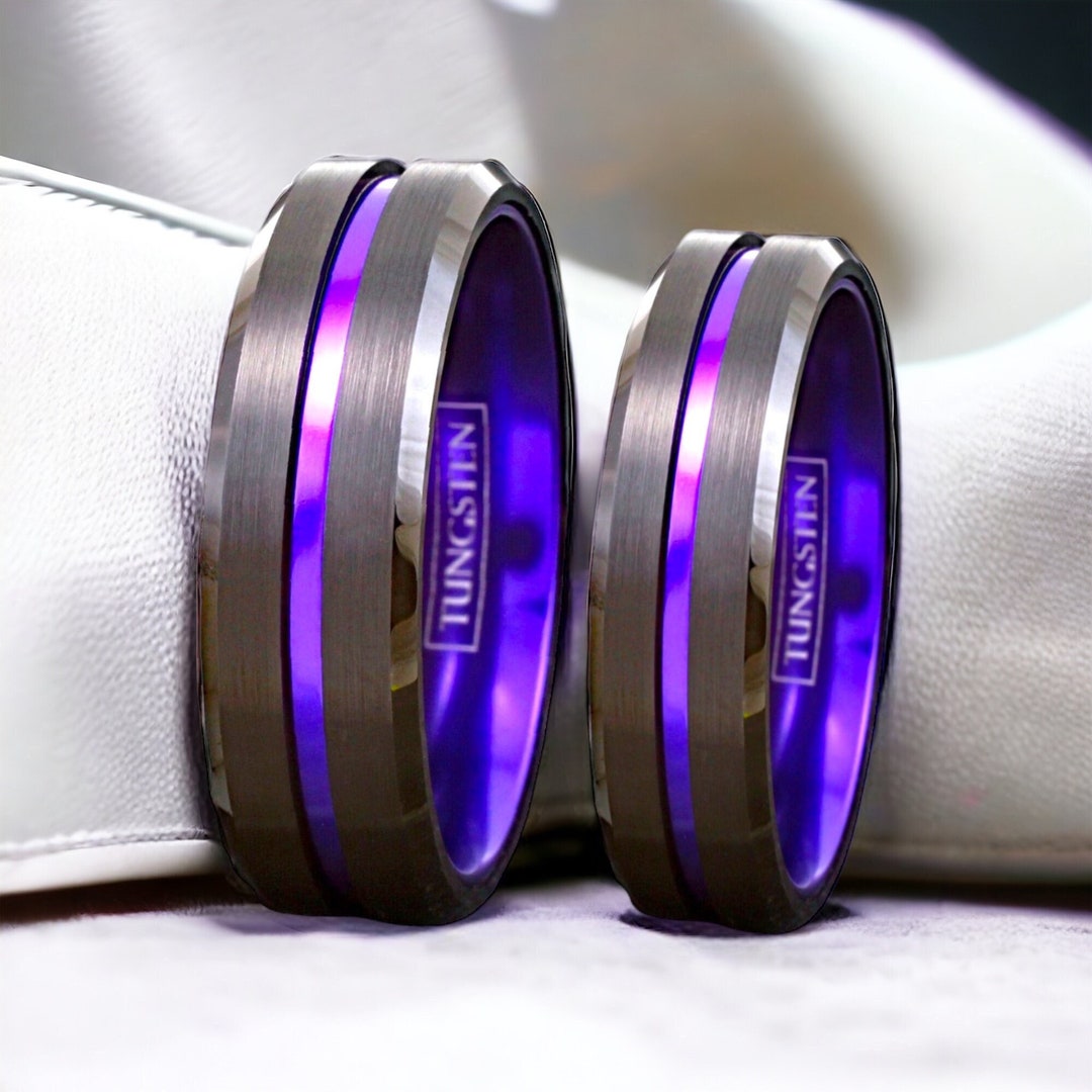 Tungsten Wedding Band, Men's Black Wedding Band, Black Tungsten Ring ...