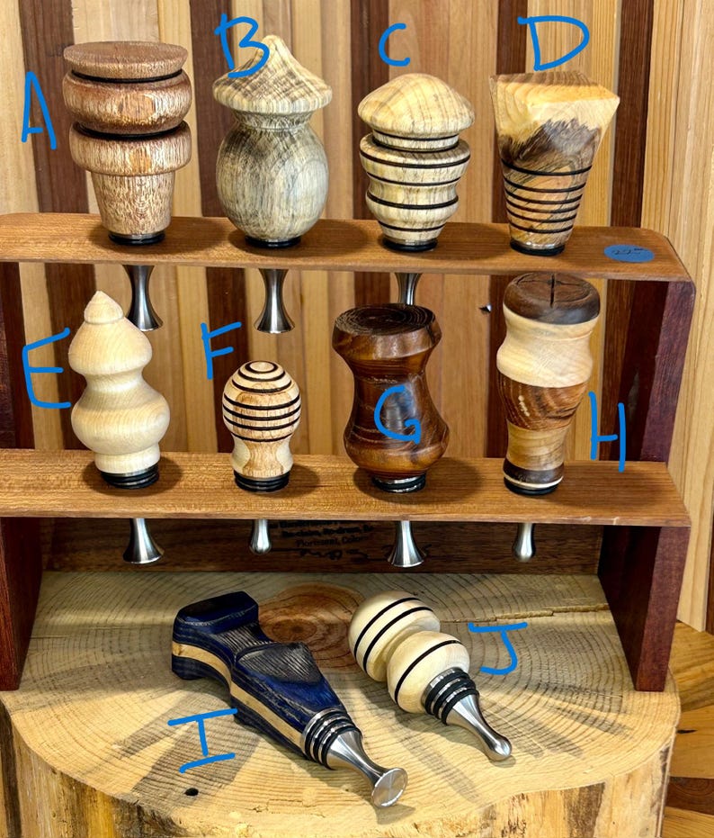 Handcrafted Wood Assorted WOOD WINE STOPPERS / Sustainably Sourced Wood ...