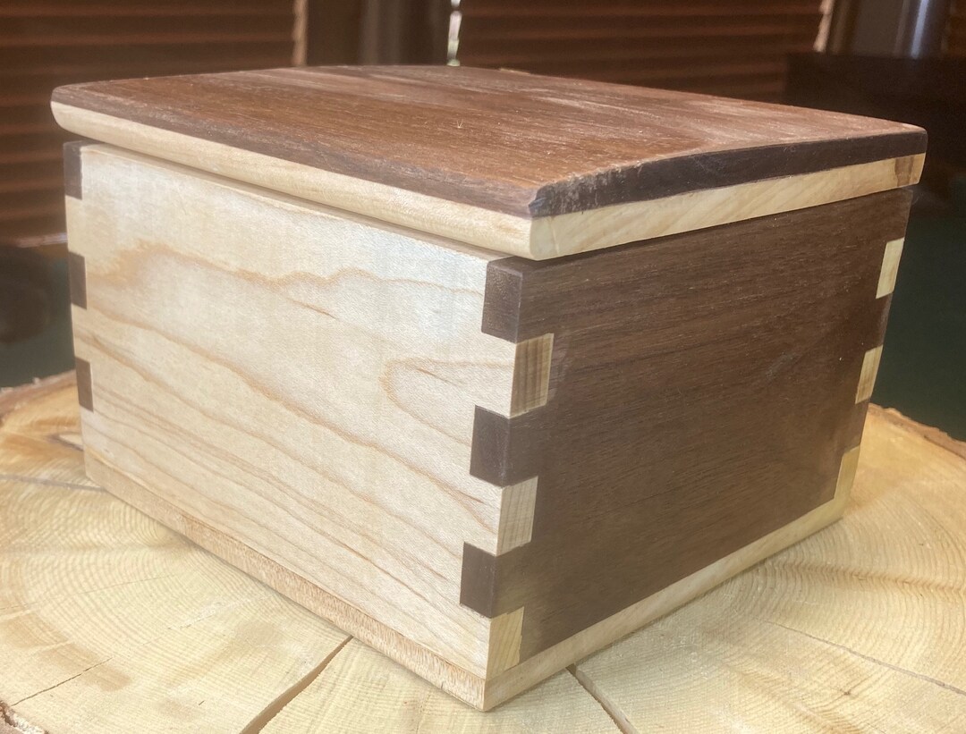Handcrafted HINGED WOOD BOX With Lid / Sustainably Sourced Wood ...