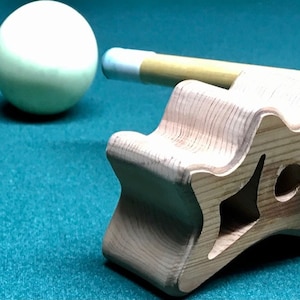 Handcrafted BILLIARDS POOL BRIDGE Cue Holder Stand / Adaptive Hold ...