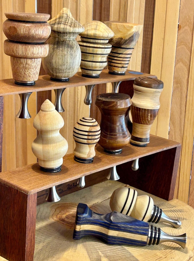 Handcrafted Wood Assorted WOOD WINE STOPPERS / Sustainably Sourced Wood ...