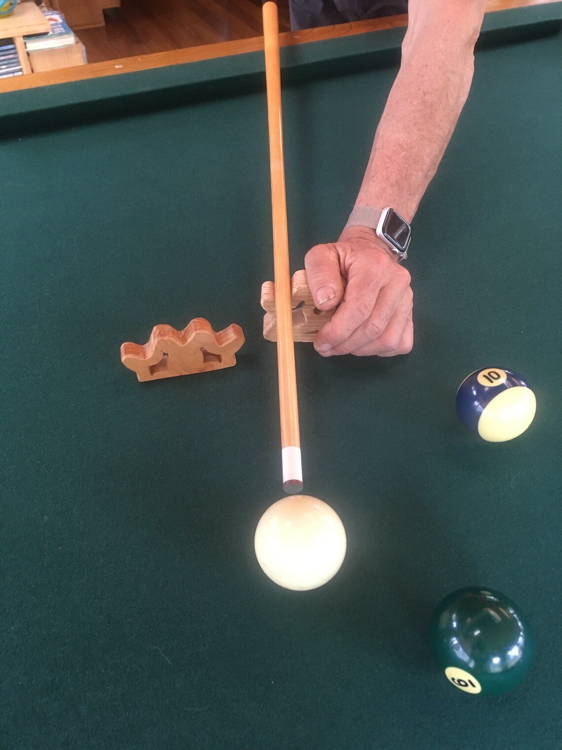 Handcrafted BILLIARDS POOL BRIDGE Cue Holder Stand / Adaptive Hold ...