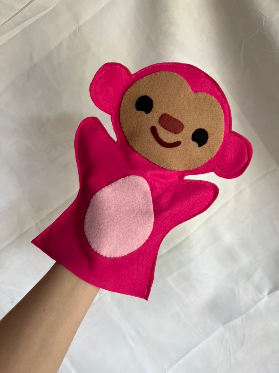 Pink Monkey Felt Hand Puppet Teaching Aid - Etsy UK