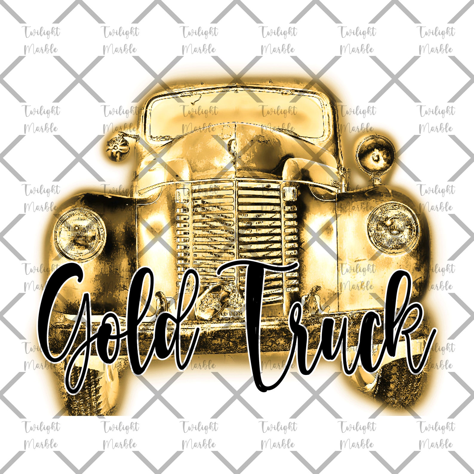 Gold Truck Sublimation Digital Download, PNG - Etsy