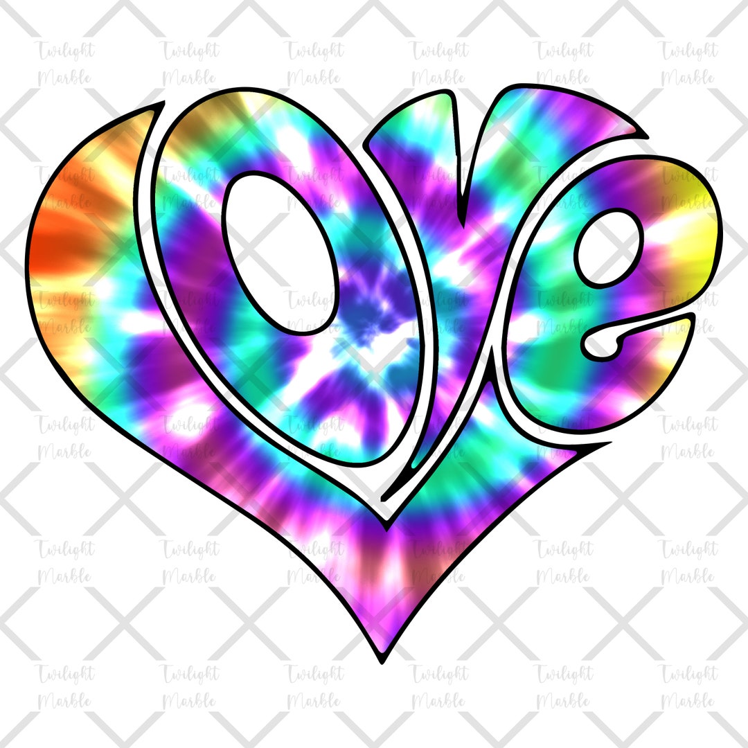 Tie Dry Love Heart Sublimation Design Digital Download - Etsy
