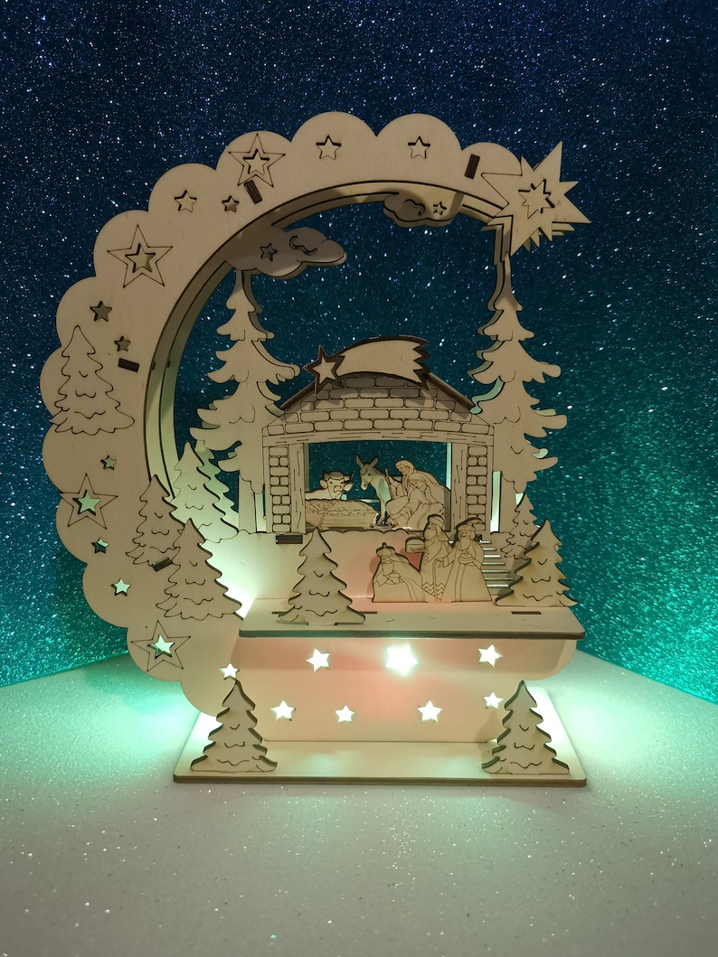 Landscape Nativity Scene Nativity Scene 3D Laser Cut Thickness | Etsy