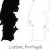 Lisbon Portugal Map Capital City Country Location Pin Black White ...