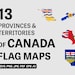 Canada Province Flag Map SVG Bundle Canadian Territory Provinces ...