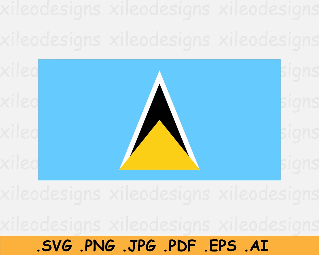 Saint Lucia National Flag SVG, St. Lucian Nation Country Banner, Cricut ...