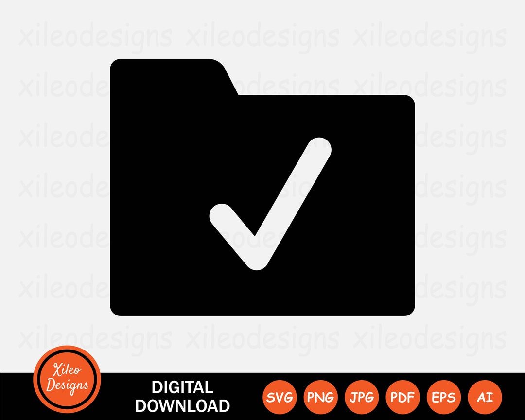 Verified Folder Icon SVG Document Storage Tick Confrim Png Jpg Eps Ai ...