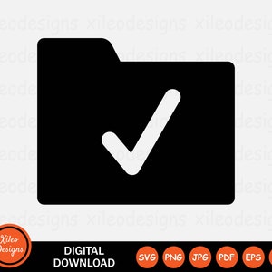 Verified Folder Icon SVG Document Storage Tick Confrim Png Jpg Eps Ai ...
