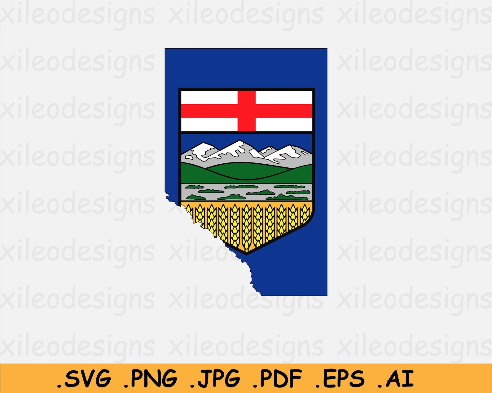 Alberta Canada Map Flag SVG Alberta Canadian Province Flag | Etsy
