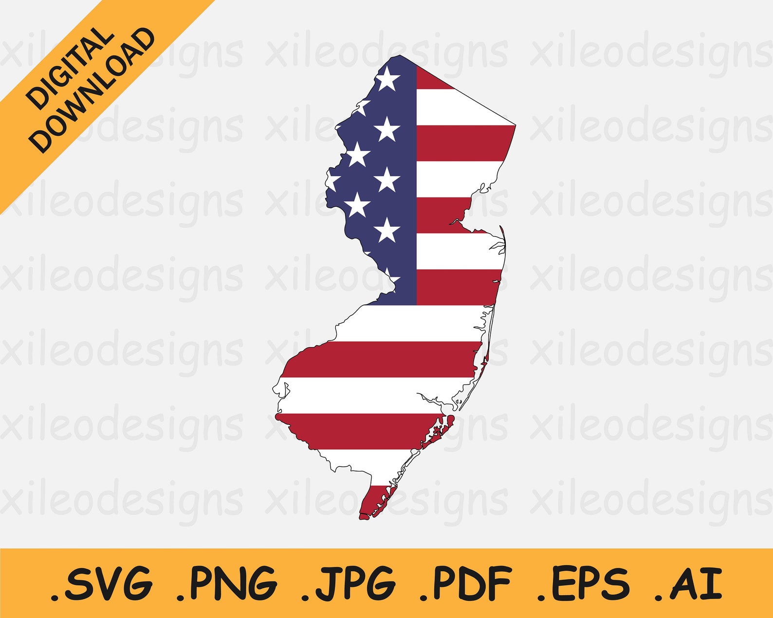 50 US State Maps on American Flag SVG Individual USA America | Etsy