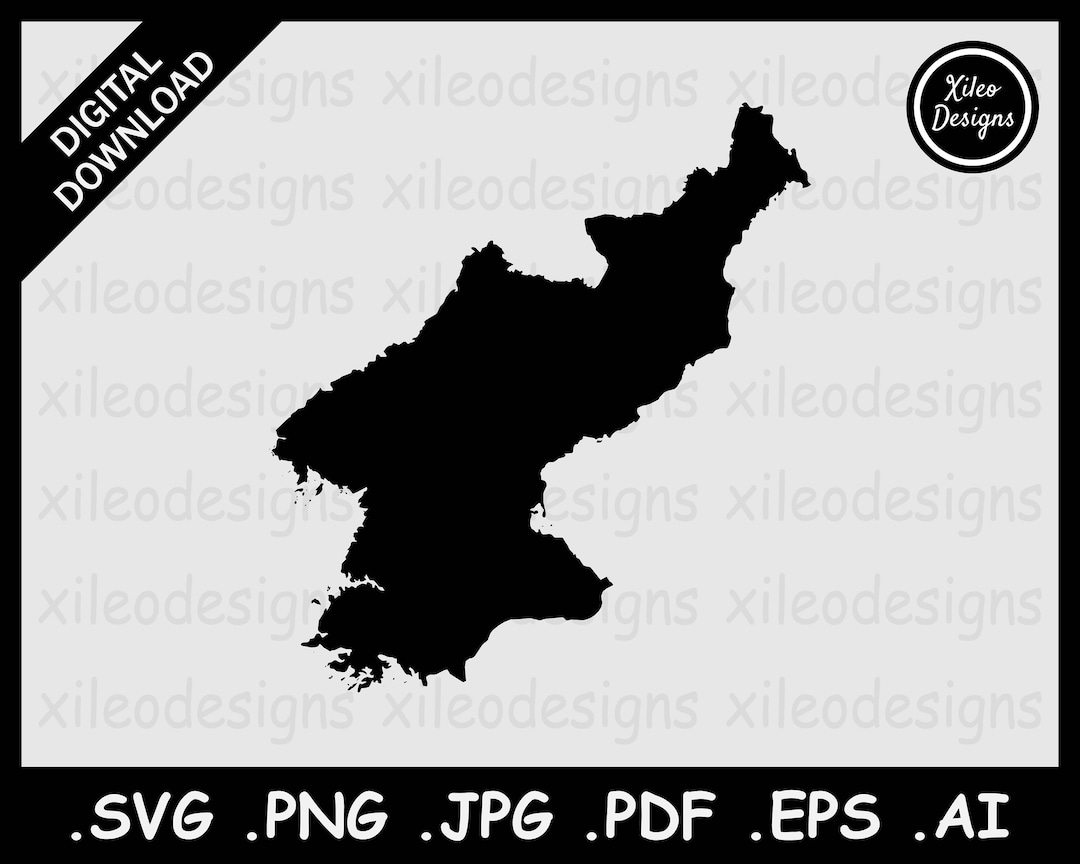 North Korea Map SVG, North Korean Country National Border Boundary ...
