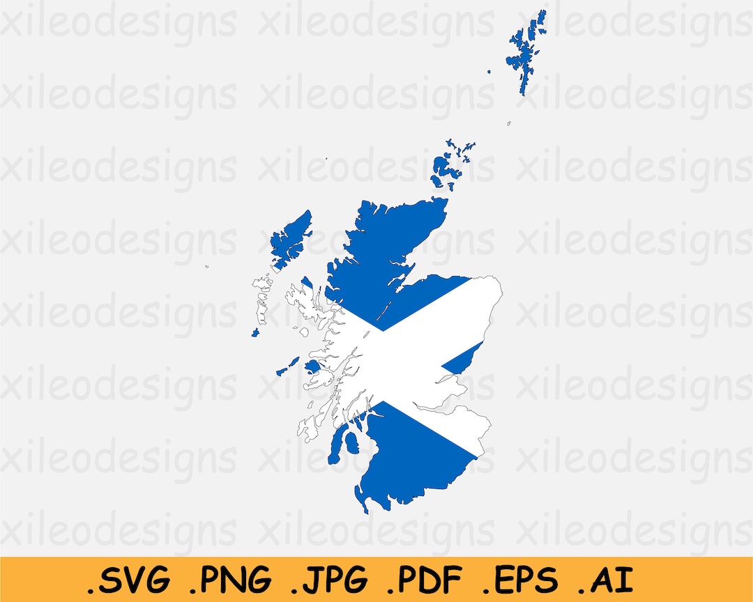 Scotland Map Flag SVG - Scottish Cricut Cut File, United Kingdom U.K ...