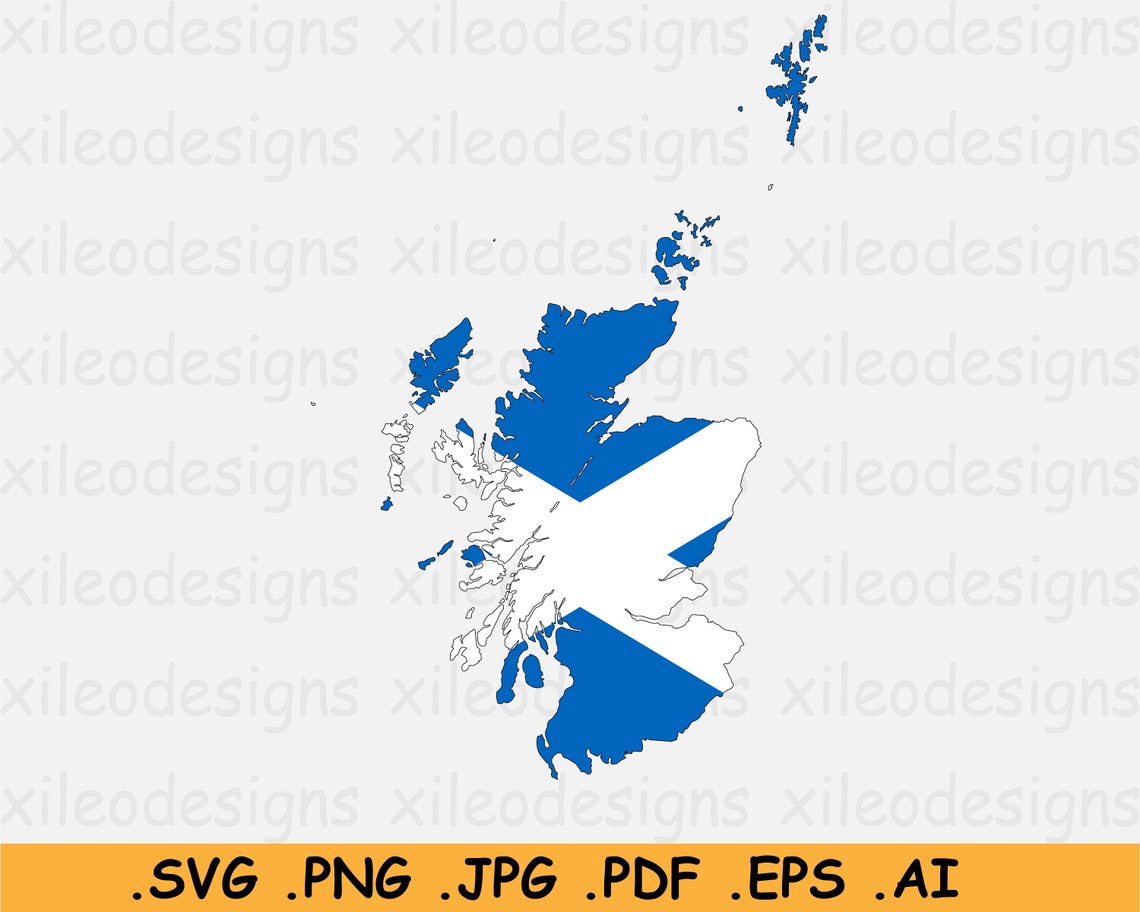 Scotland Map Flag SVG Scottish Cricut Cut File United - Etsy Hong Kong