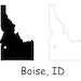 Boise Idaho ID Capital City Location on a State Map Outline Silhouette ...