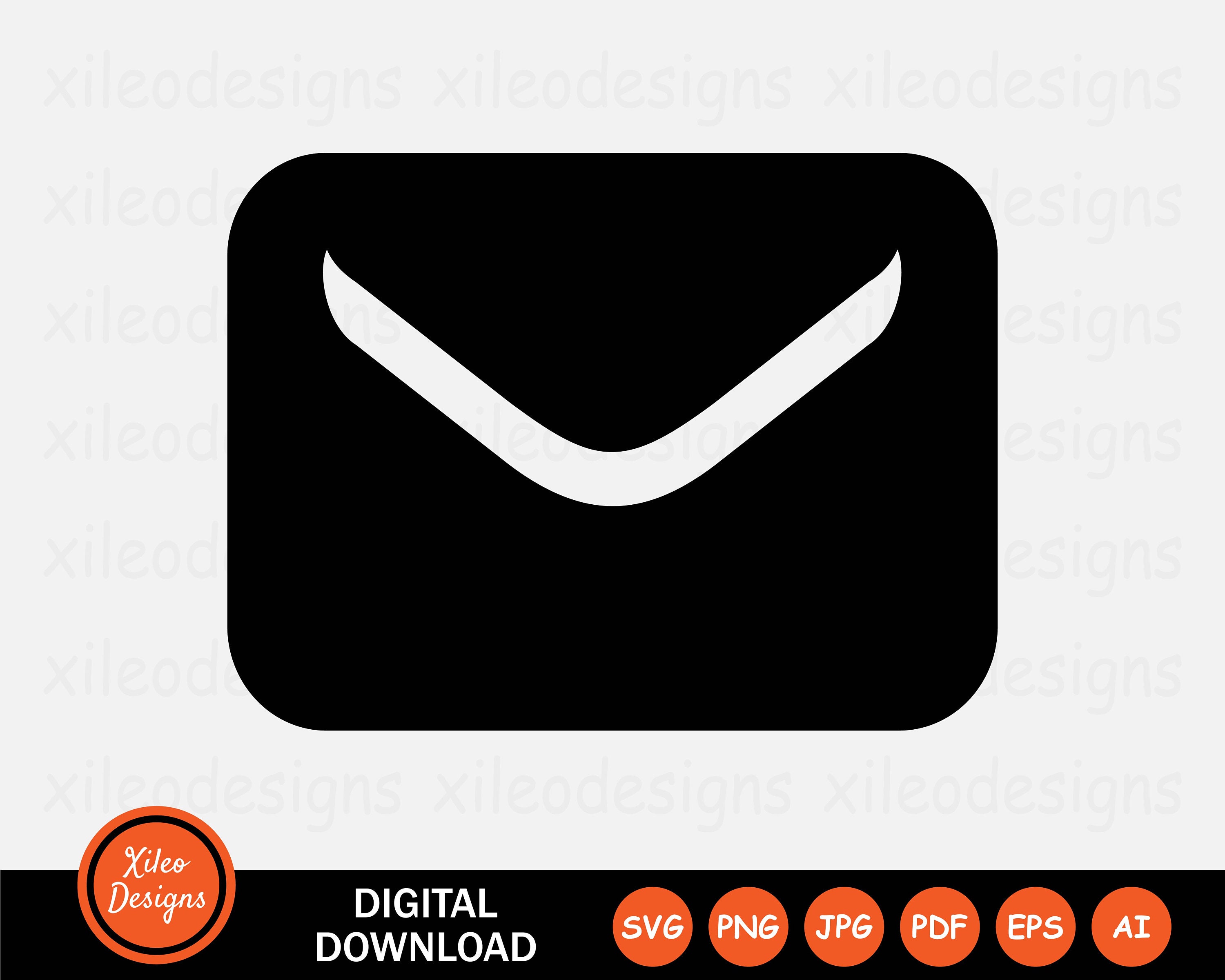 Envelope Icon SVG Mail Message Email Paper Letter Post Digital Download ...
