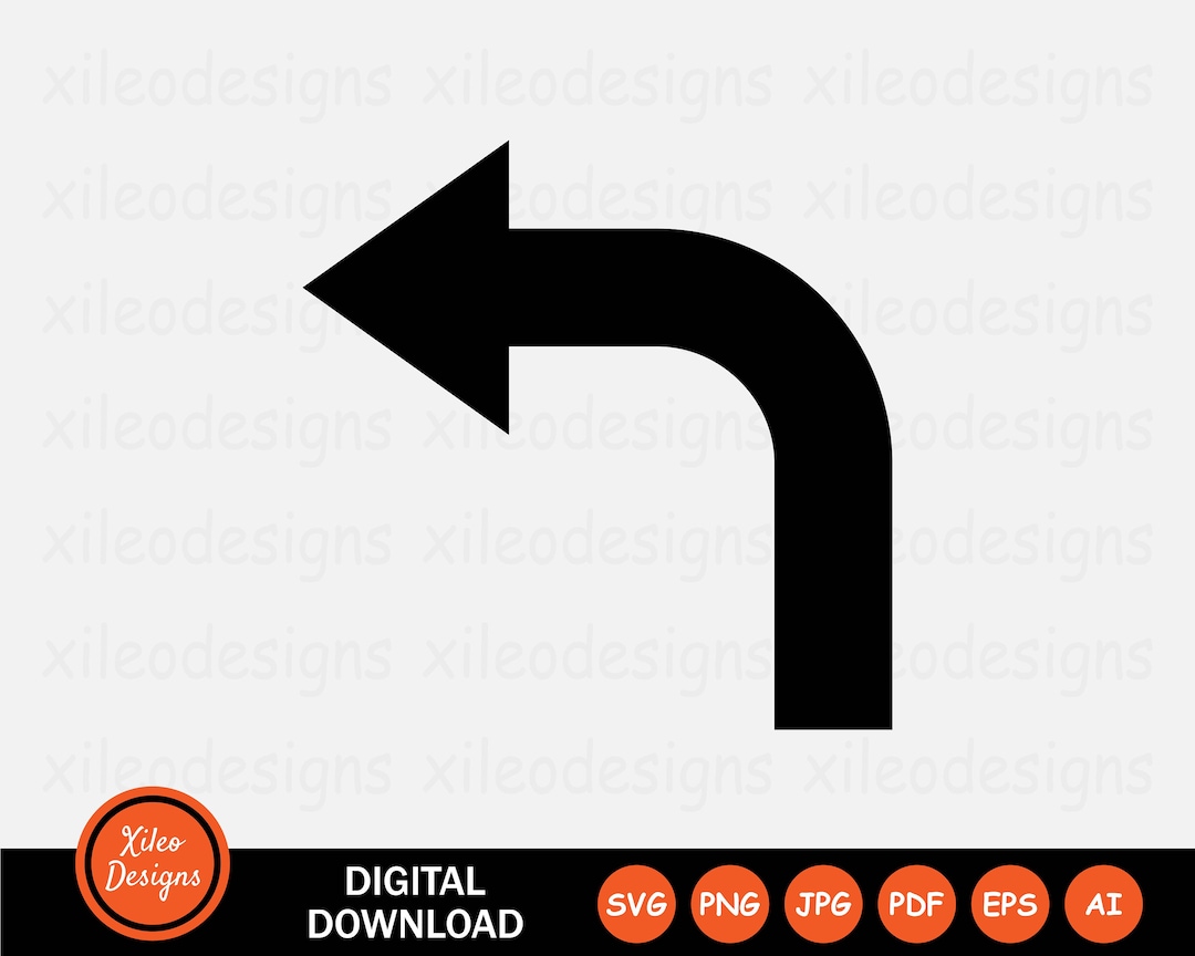 Left Turn Arrow Icon SVG Direction Route Path Navigation Road Traffic ...