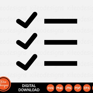 Checklist Icon SVG Check List Checkmark Checkbox Tick Digital Download ...