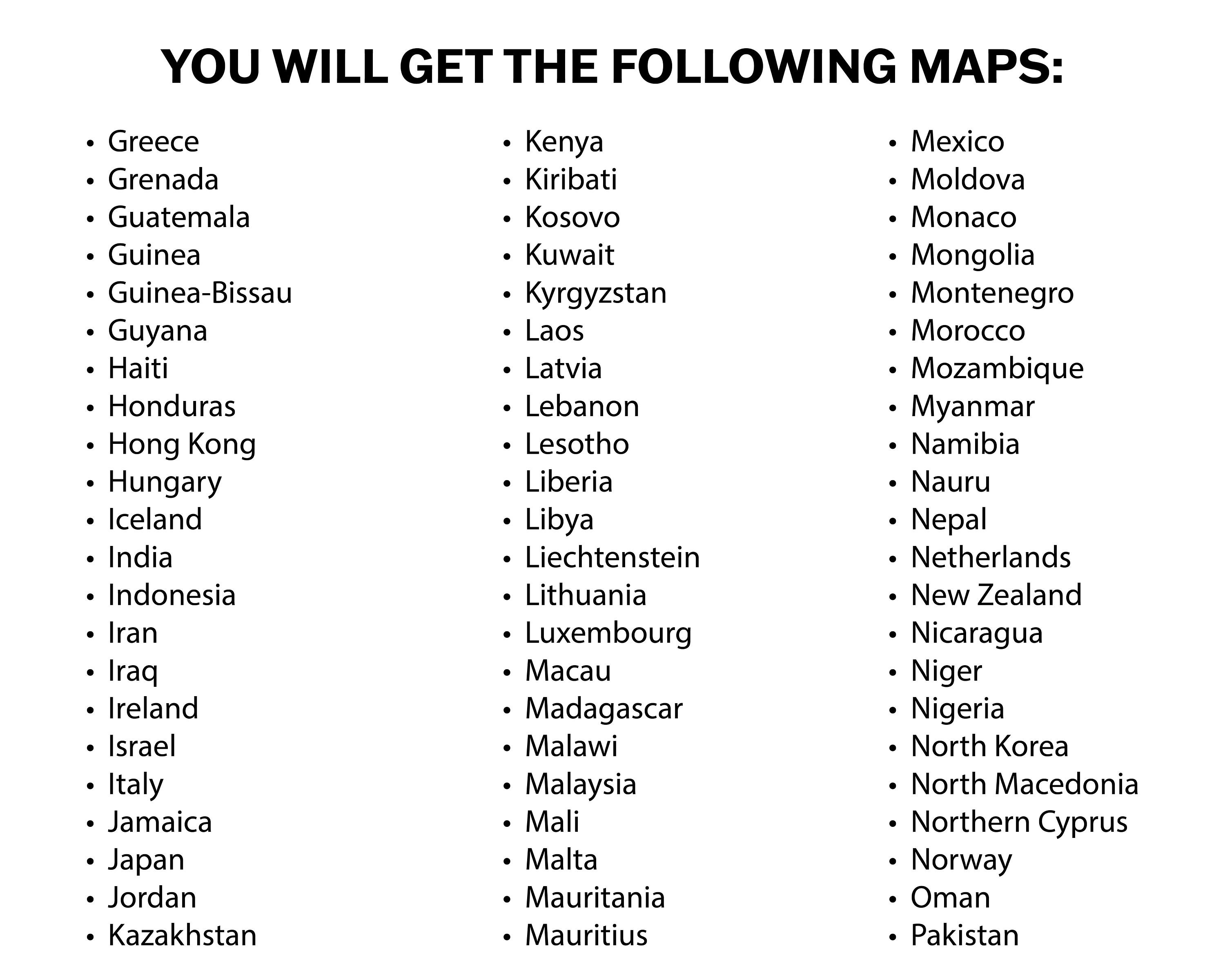 Individual World Countries Maps SVG Country Nation National - Etsy UK