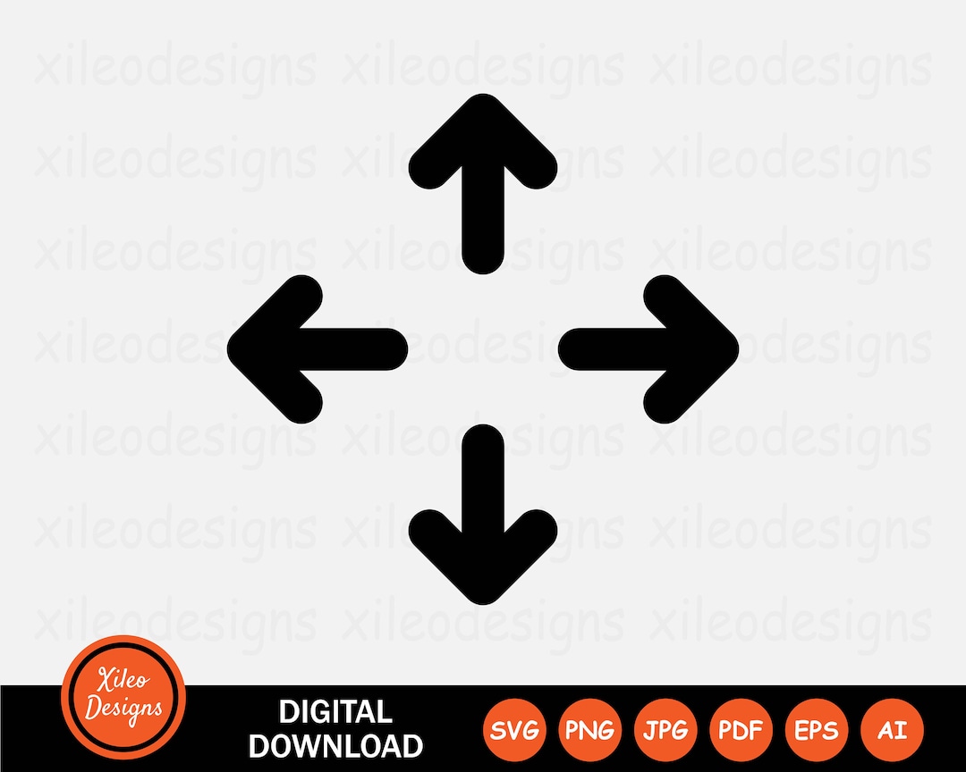Four Arrows Pointing Out Icon SVG 4 Arrow Navigation Point Out Symbol ...