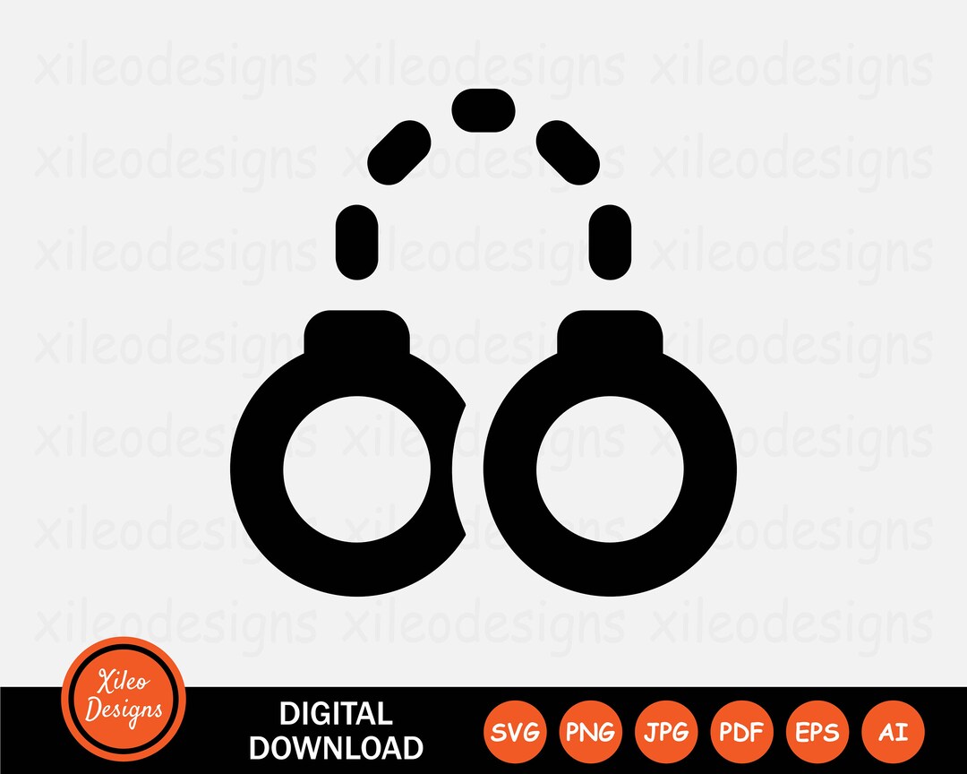 Handcuff Chain Icon SVG Lock Law Enforcement Bondage Graphic Vector ...