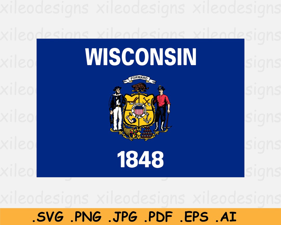Wisconsin Flag SVG - WI US Usa State Banner, American United States of ...