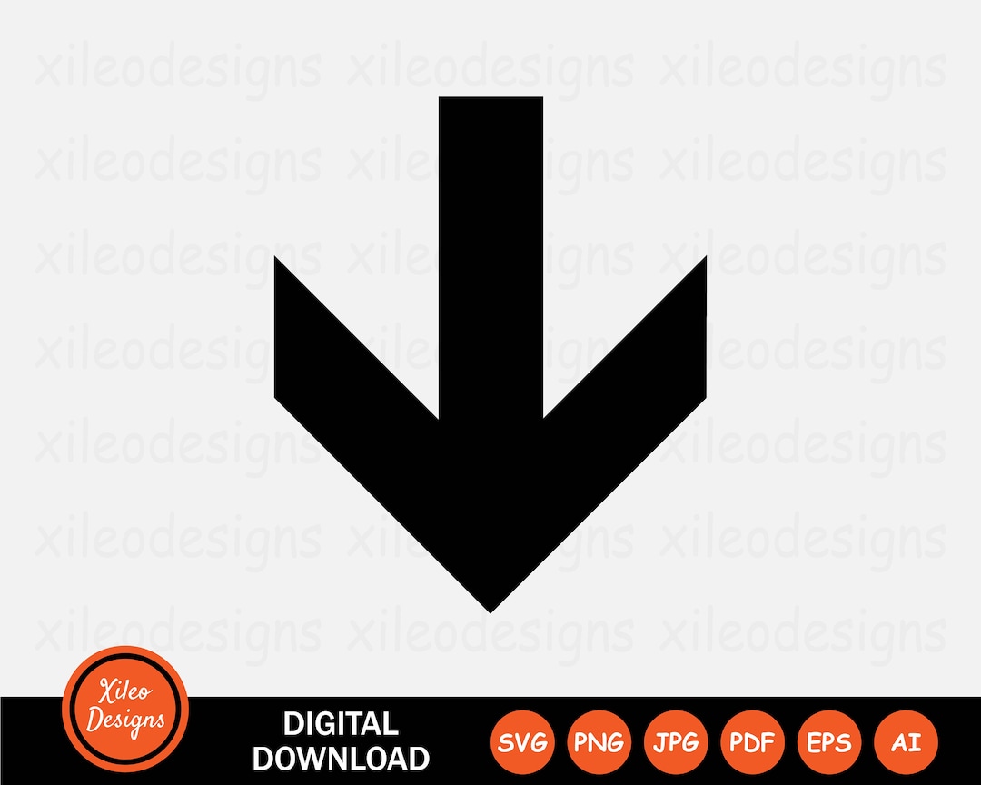 Down Arrow Icon SVG Download Button Direction Pointer Graphic Vector ...