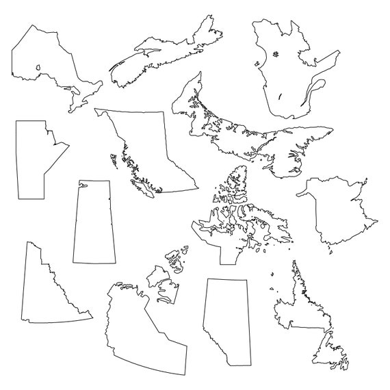 Canadian Provinces Map Outline