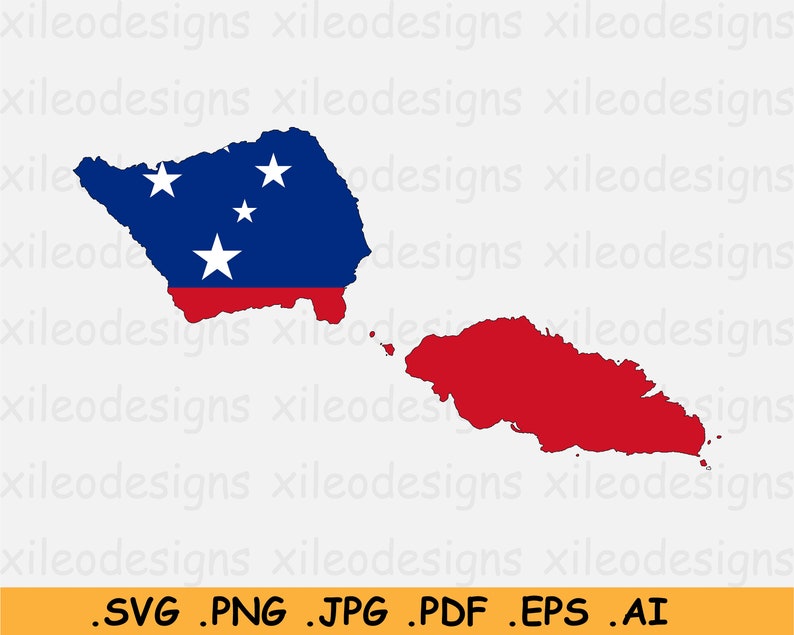 Samoa Map Flag SVG Samoan Cricut Cut File Island Country | Etsy