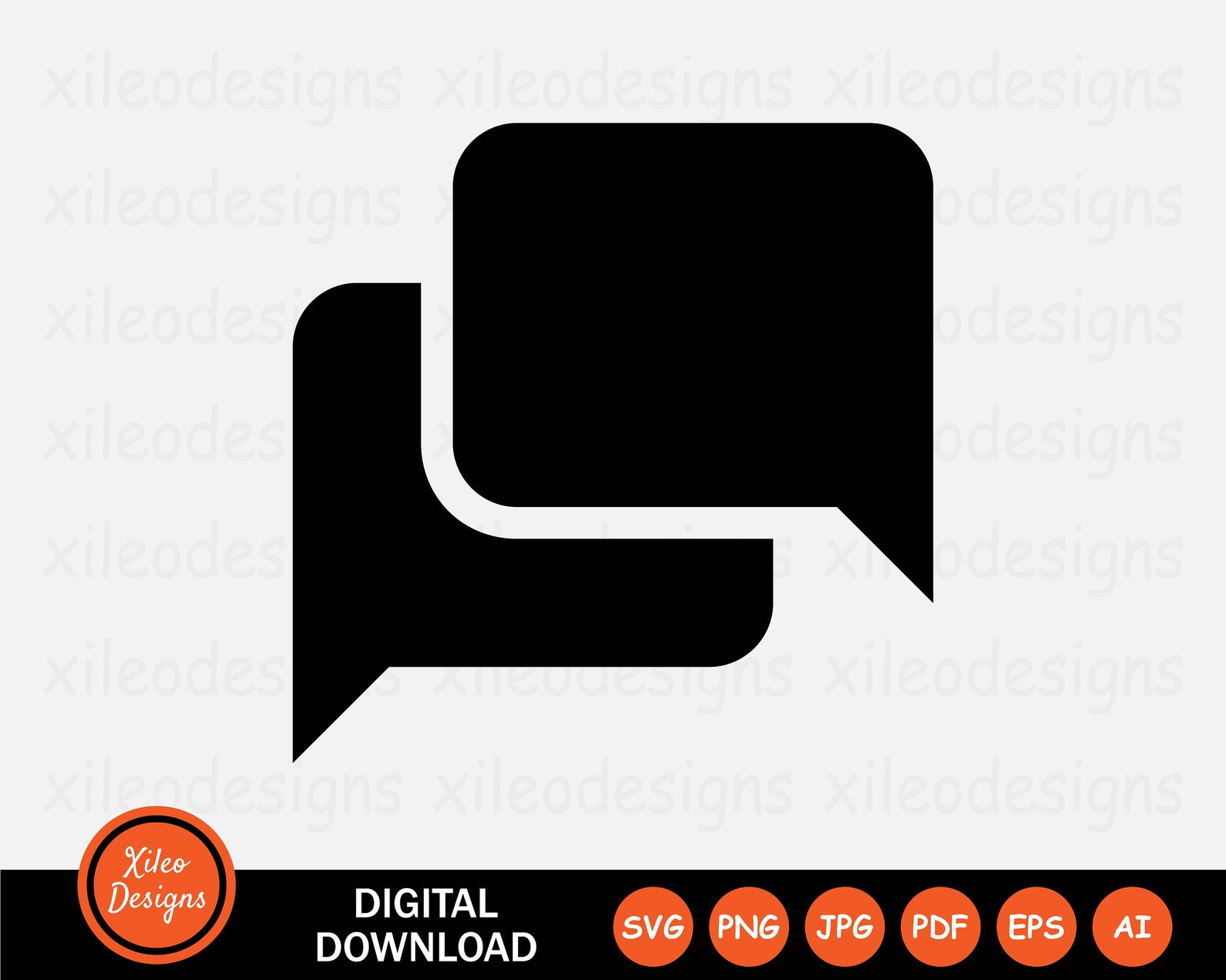 Chat Box Icon SVG Conversation Dialogue Bubble Speech Digital Download ...
