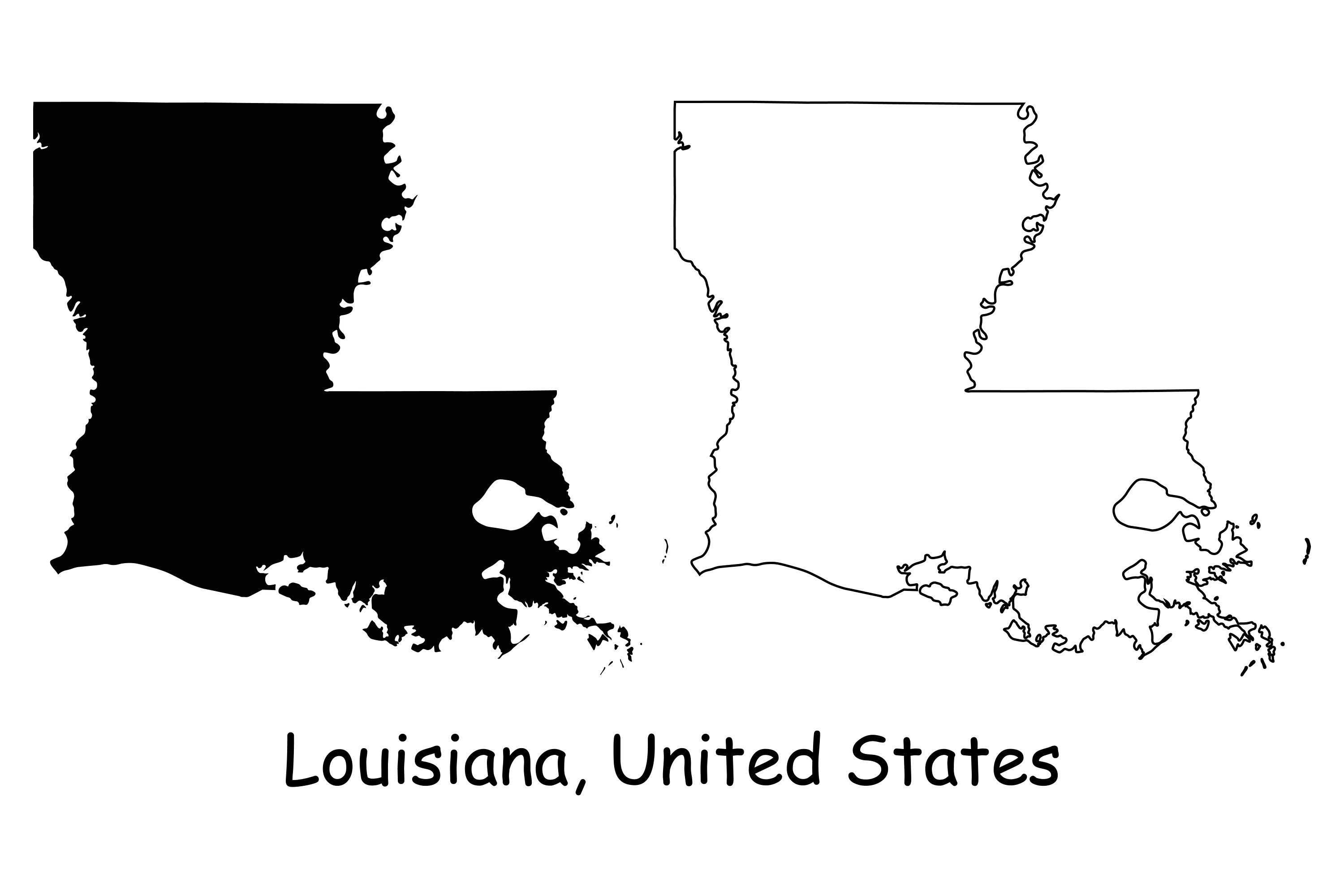 Louisiana Map SVG LA USA United States of America Us Black | Etsy